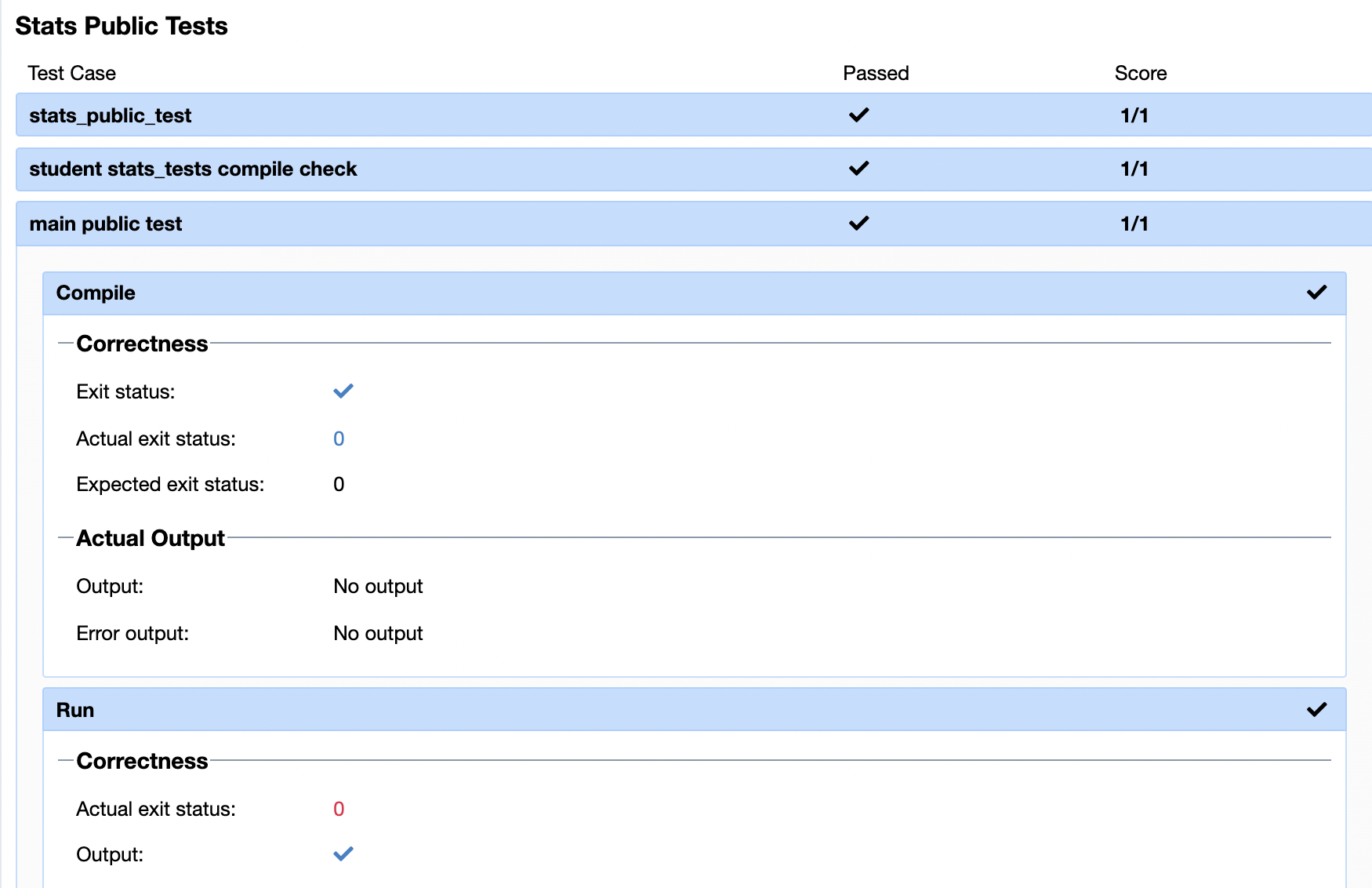 `Actual exit status` number shows up red if `Expected exit status` is ...